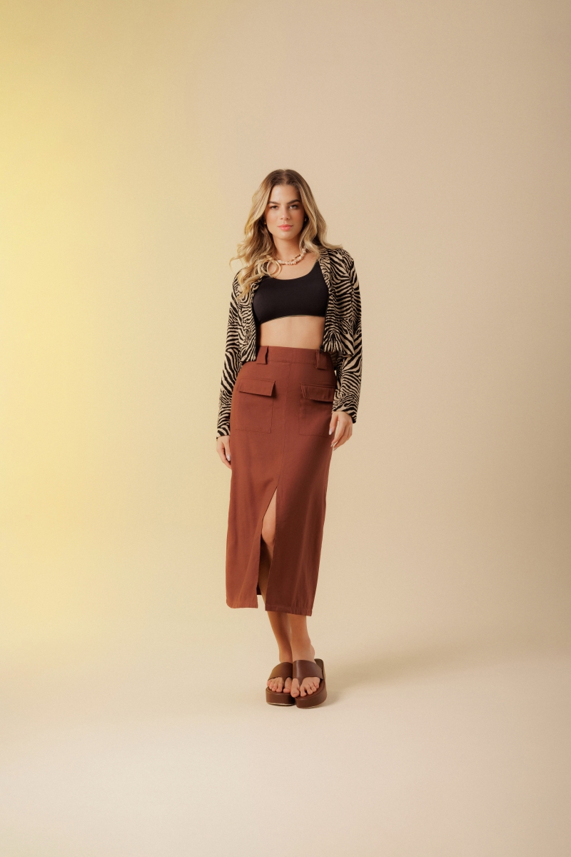 Saia Alfaiataria Brown - Fille